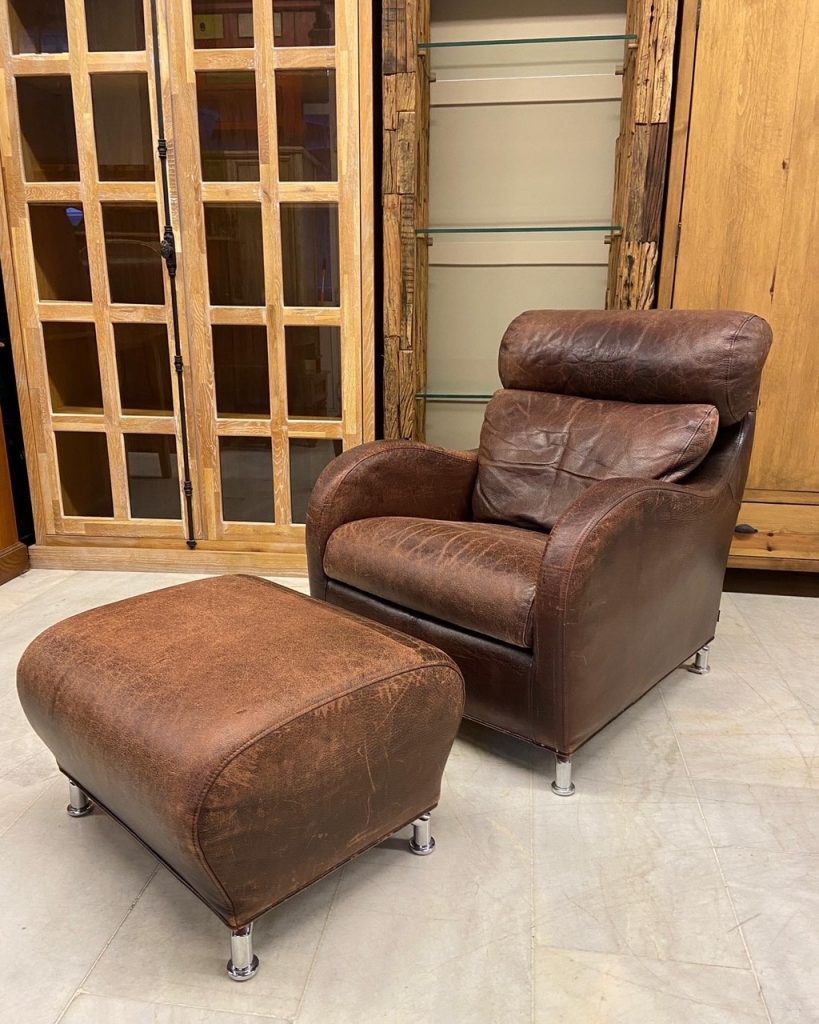 AHMET KALELİ DERİ BERJER PUF - Gulistan Mobilya